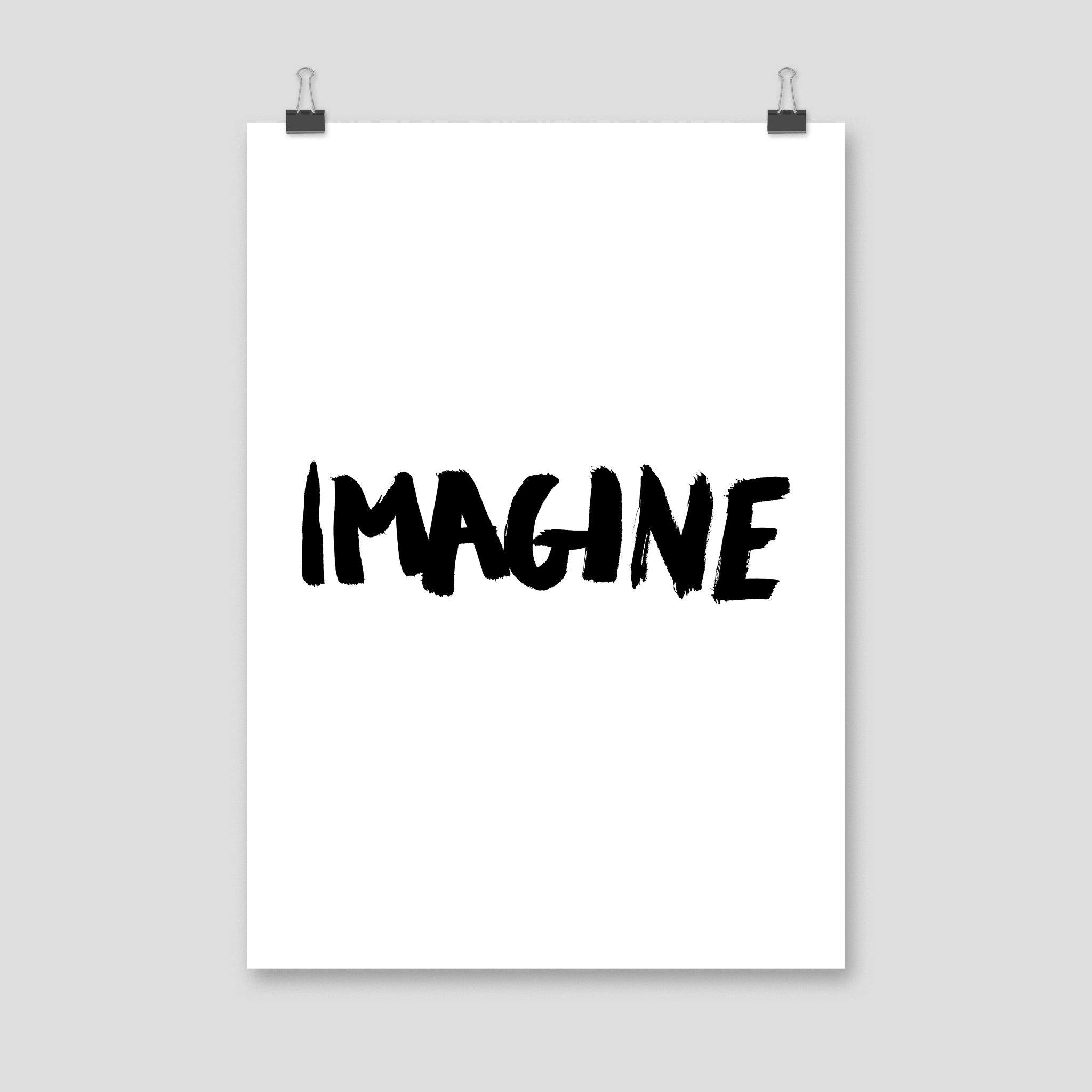 Imagine, Poster, White – Pop Music Wisdom